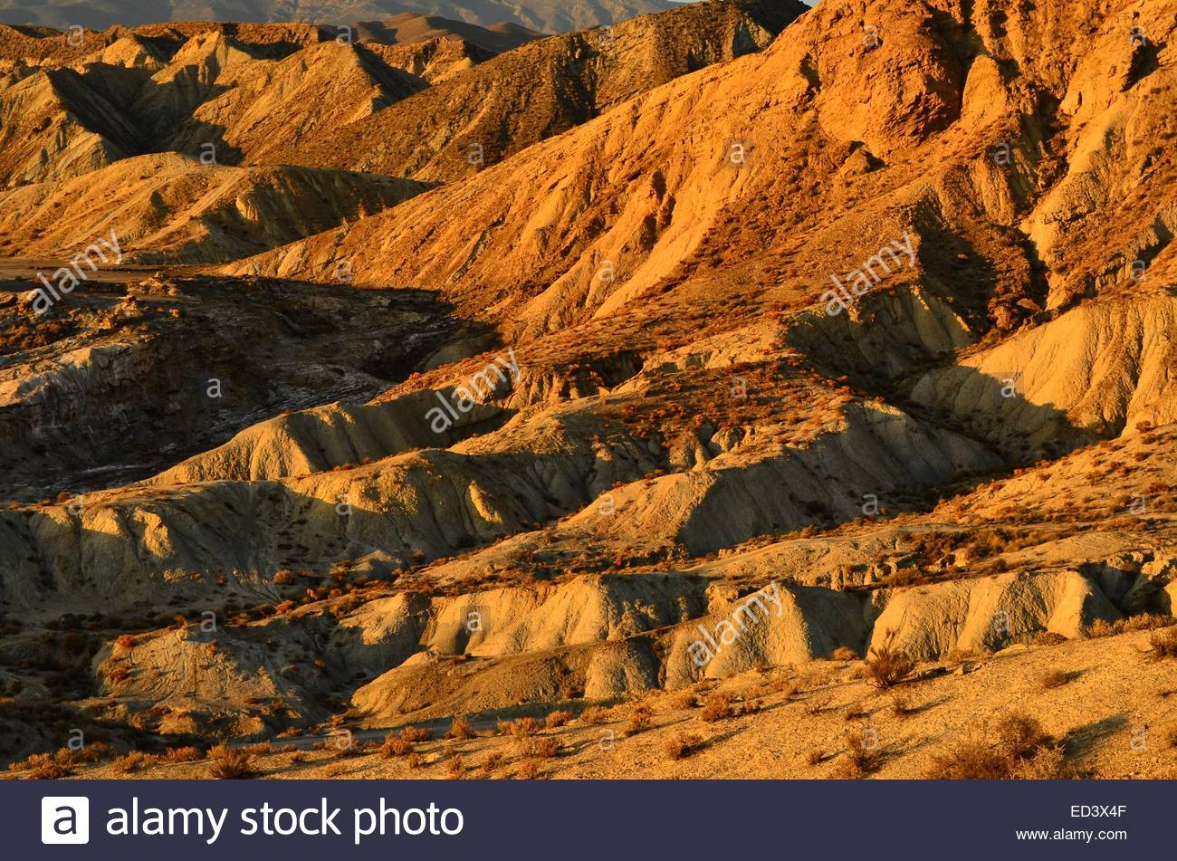Badlands Tabernas Desert Almeria Andalusia Stock Photos & Badlands ...