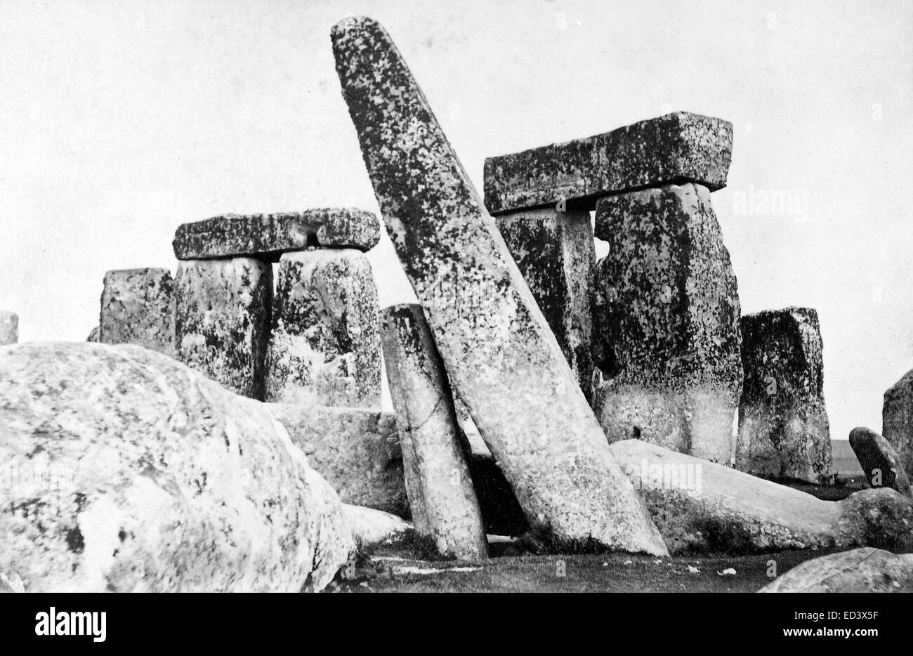Stonehenge prehistoric monument photographed C.1860 Stock Photo - Alamy