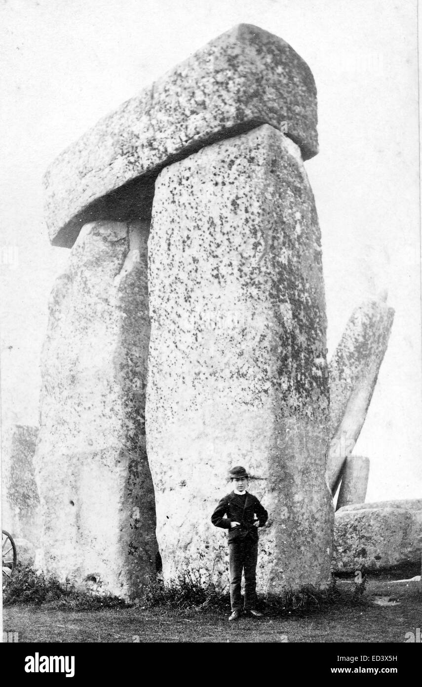 Stonehenge prehistoric monument photographed C.1860 Stock Photo - Alamy