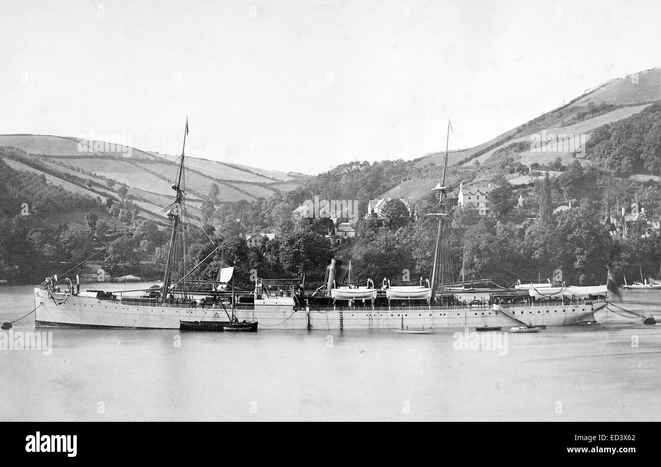Victorian RMS Walmer Castle moored at Dartmouth England C1860s Stock ...