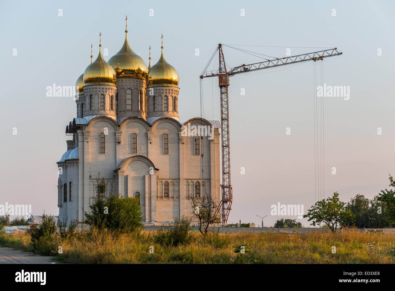 Big Orthodox church under construction in kharkiv Stock Photo - Alamy