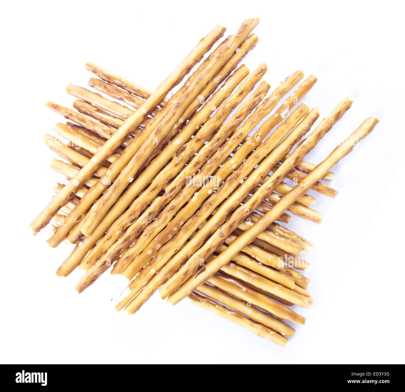 pile of pretzel sticks on white background Stock Photo - Alamy