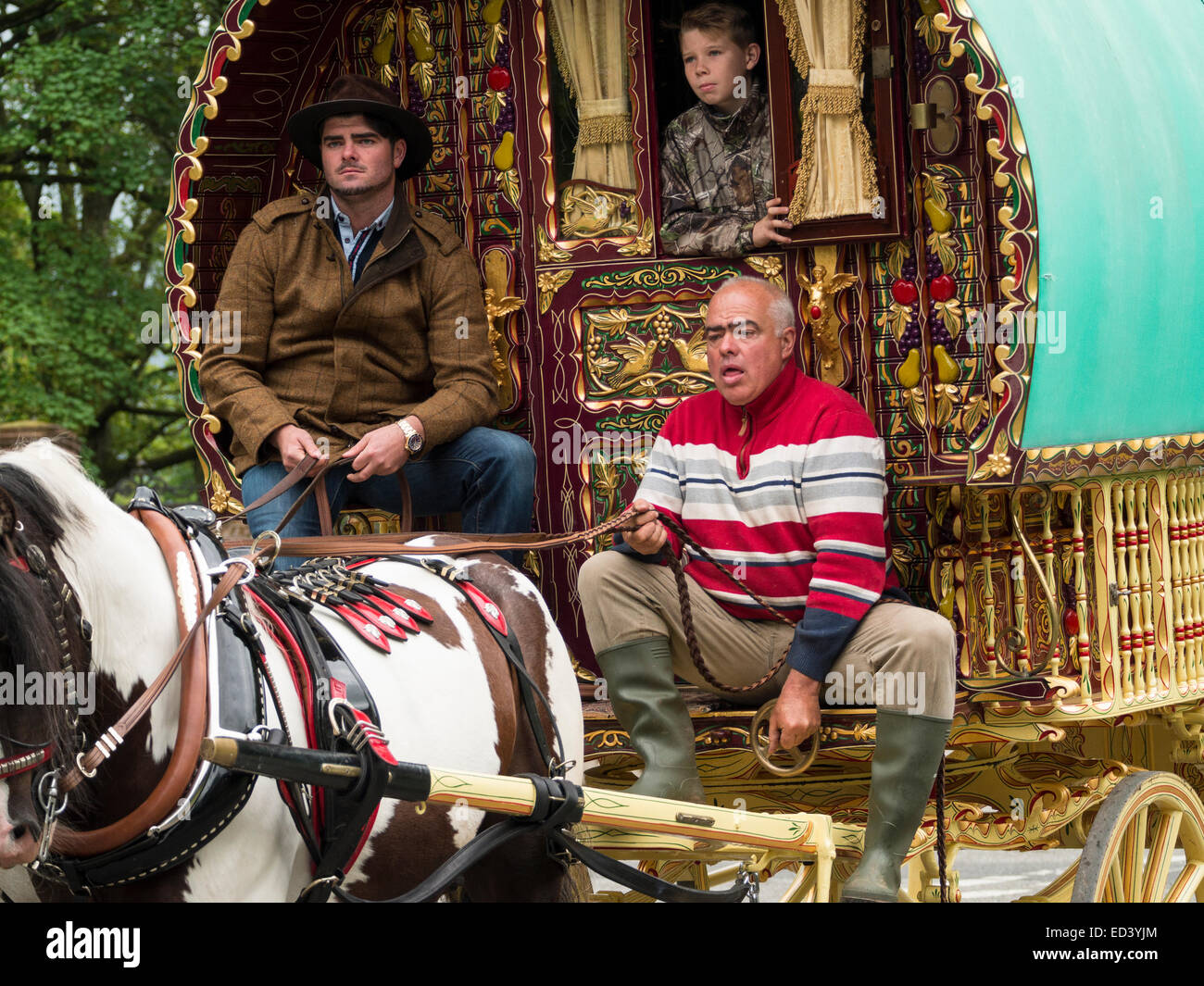 Classic vintage caravan belonging to Gypsies,Romanys,'travellers', at ...