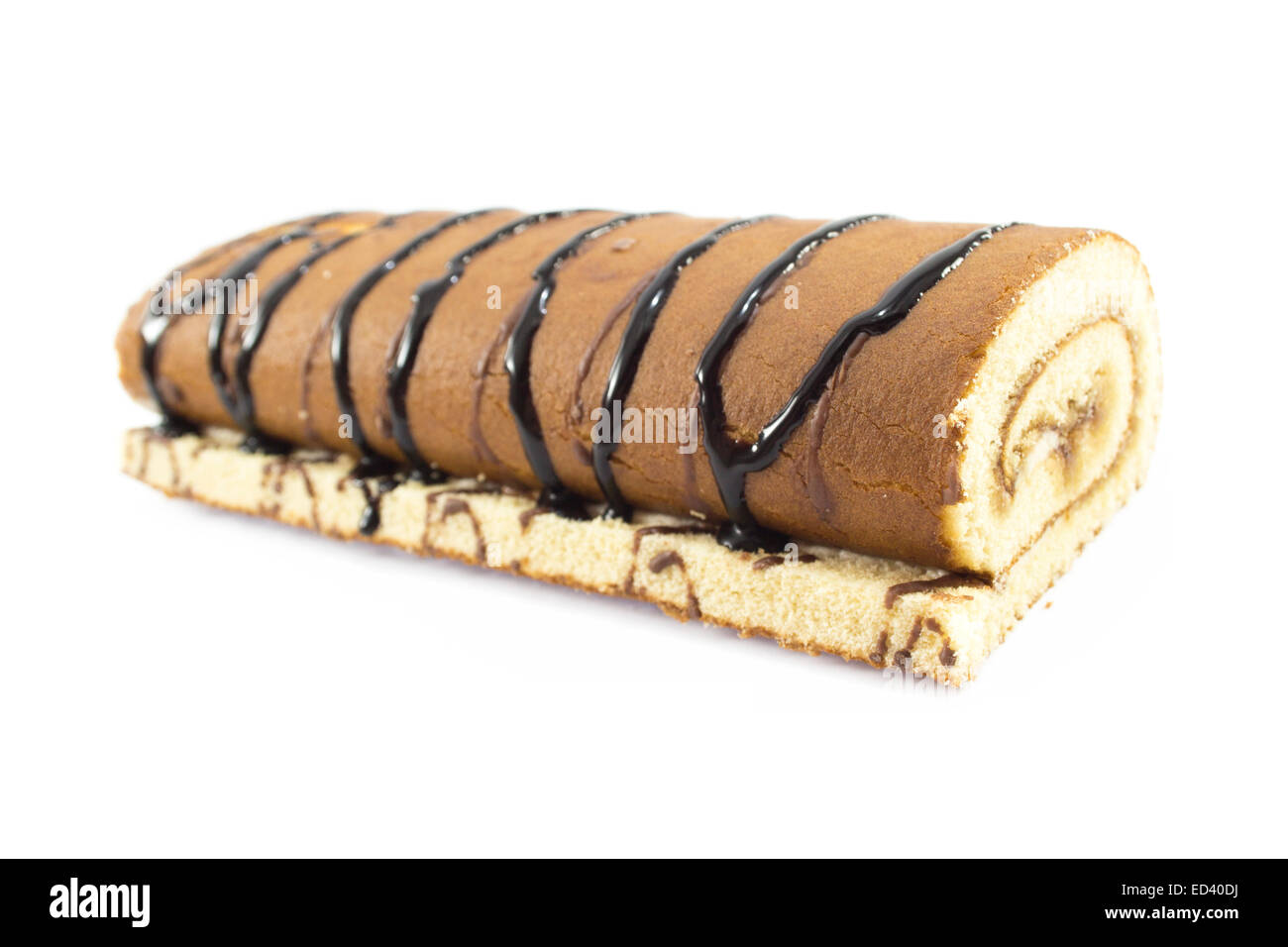 Sweet roll cake isolated on white background Stock Photo - Alamy
