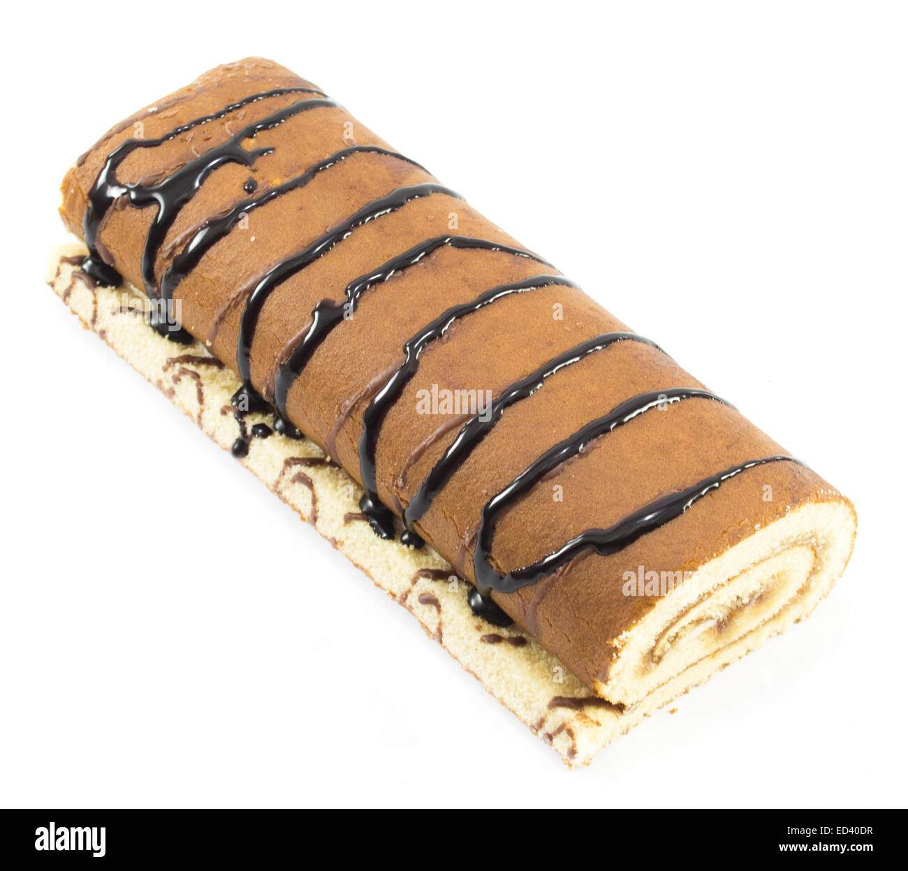Sweet roll cake isolated on white background Stock Photo - Alamy