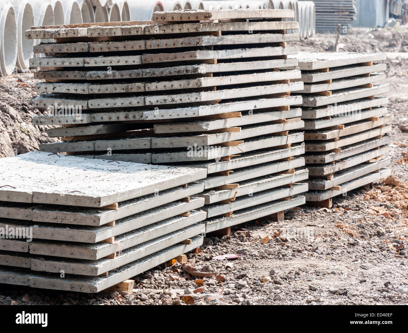 Cement sheet on the ground of construction site Stock Photo - Alamy