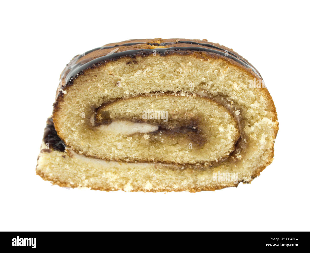 Sweet roll cake isolated on white background Stock Photo - Alamy