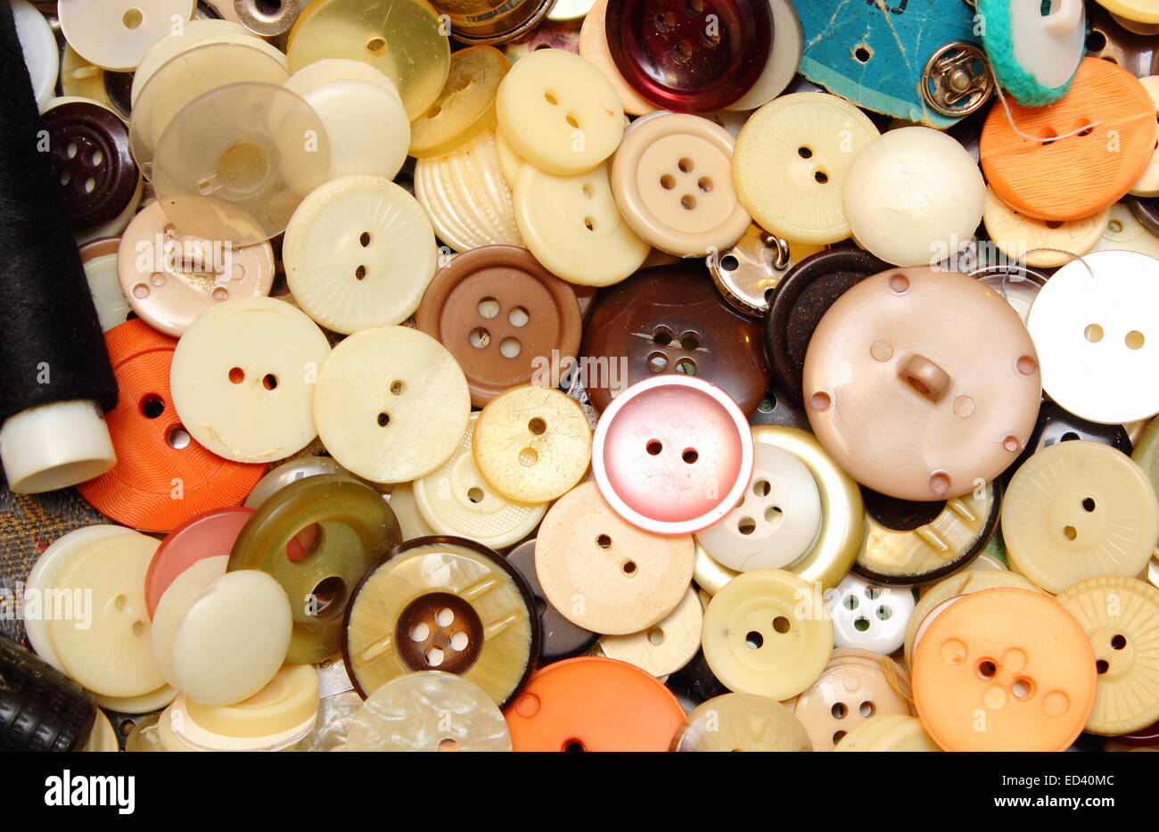 Collection of various colored sewing buttons Stock Photo - Alamy