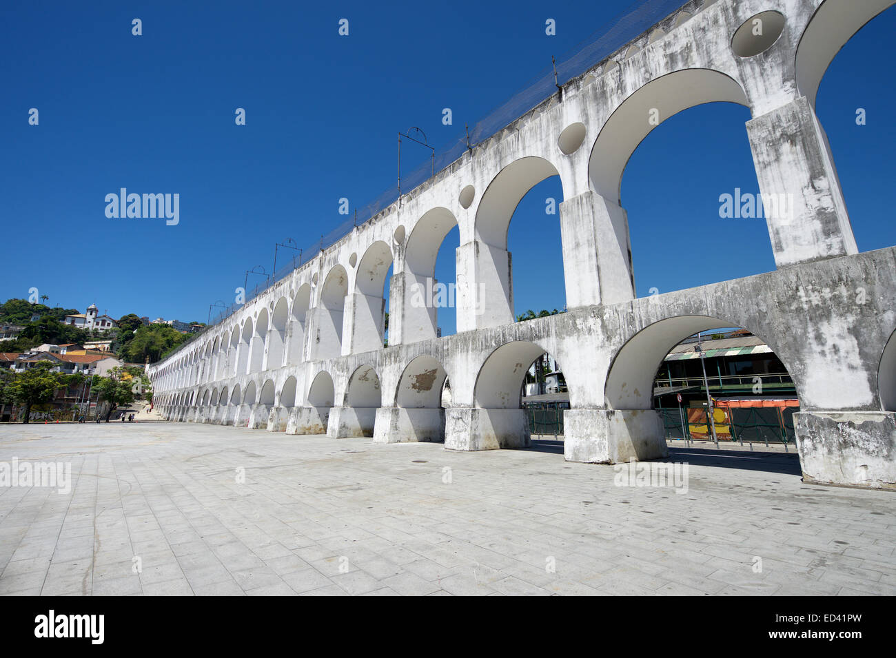 Landmark white arches of Arcos da Lapa in Centro of Rio de Janeiro ...