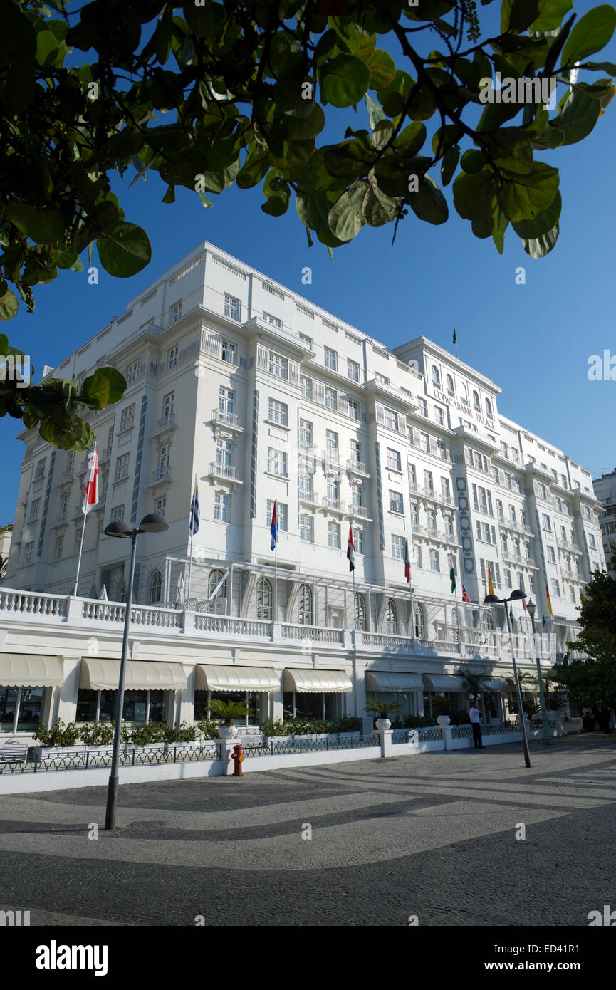 RIO DE JANEIRO, BRAZIL - FEBRUARY 11, 2014: Facade of the Copacabana ...