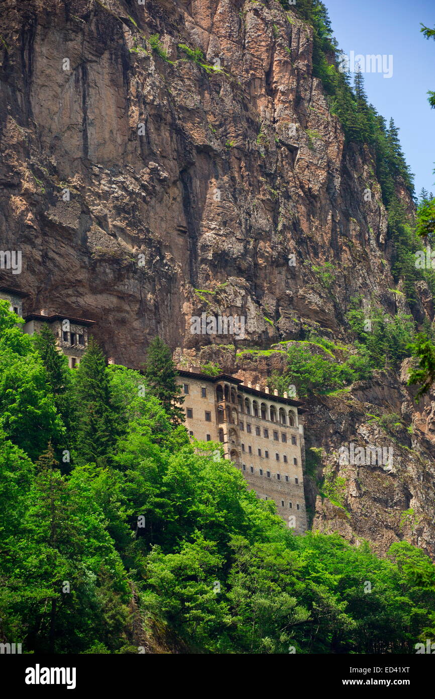 The Sumela monastery set on its high cliff, near Trabzon, north-west ...