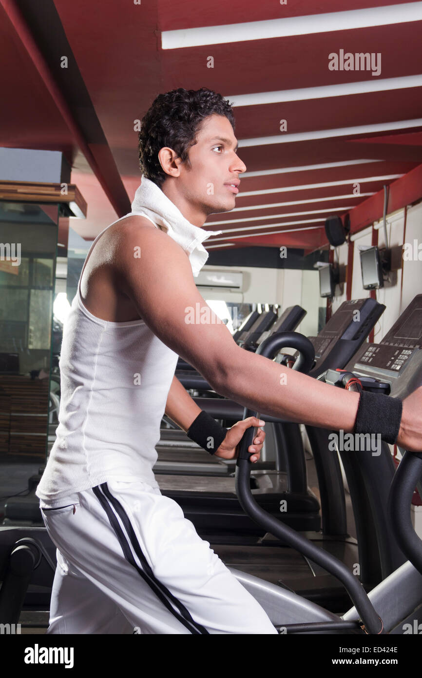 Person on running machine hi-res stock photography and images - Alamy