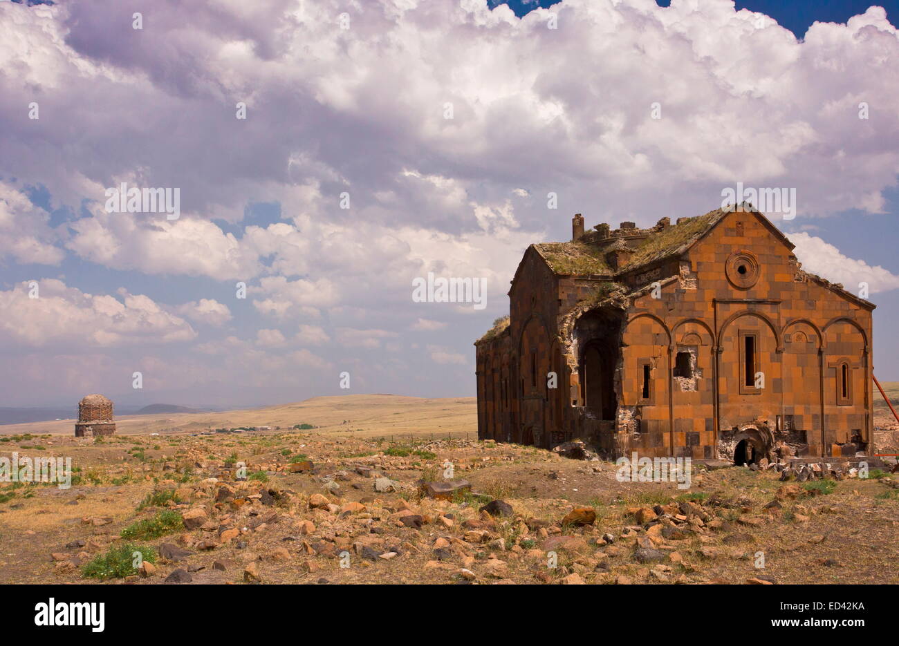 The ruined 10th century cathedral at Ani, a remote ruined medieval ...