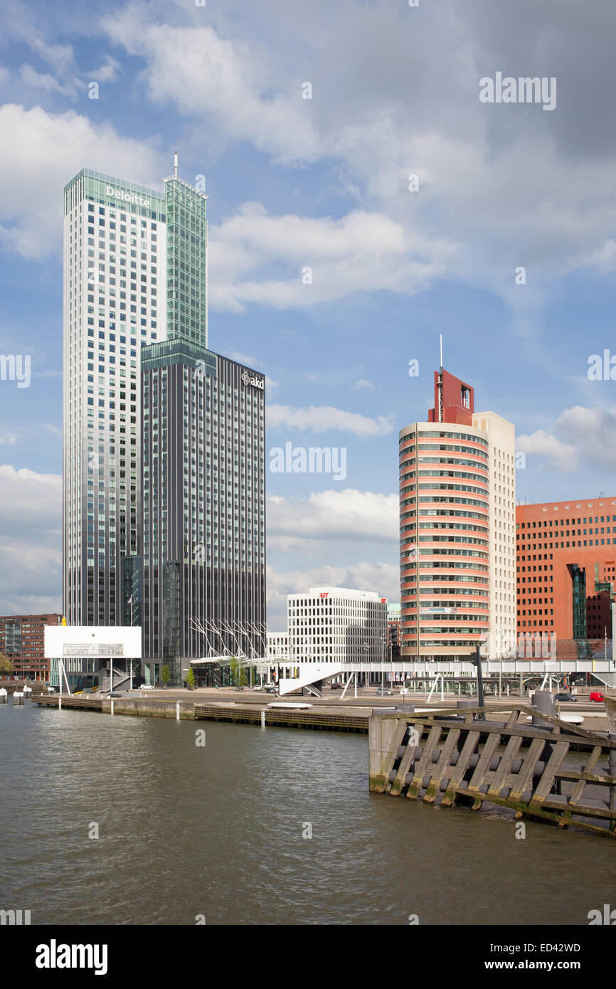 Rotterdam city downtown skyline, office buildings, corporate ...