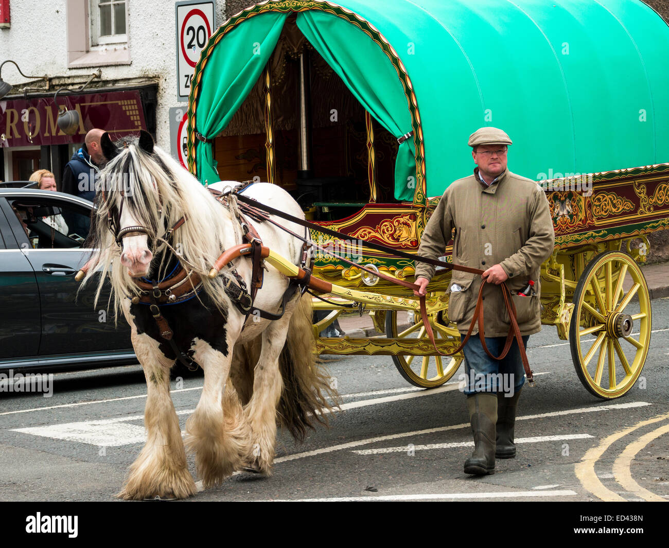 Classic vintage caravan belonging to Gypsies,Romanys,'travellers', at ...