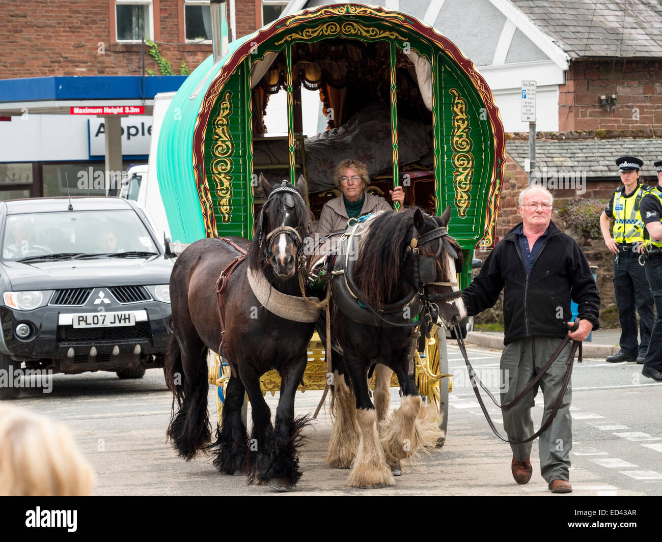 Classic vintage caravan belonging to Gypsies,Romanys,'travellers', at ...
