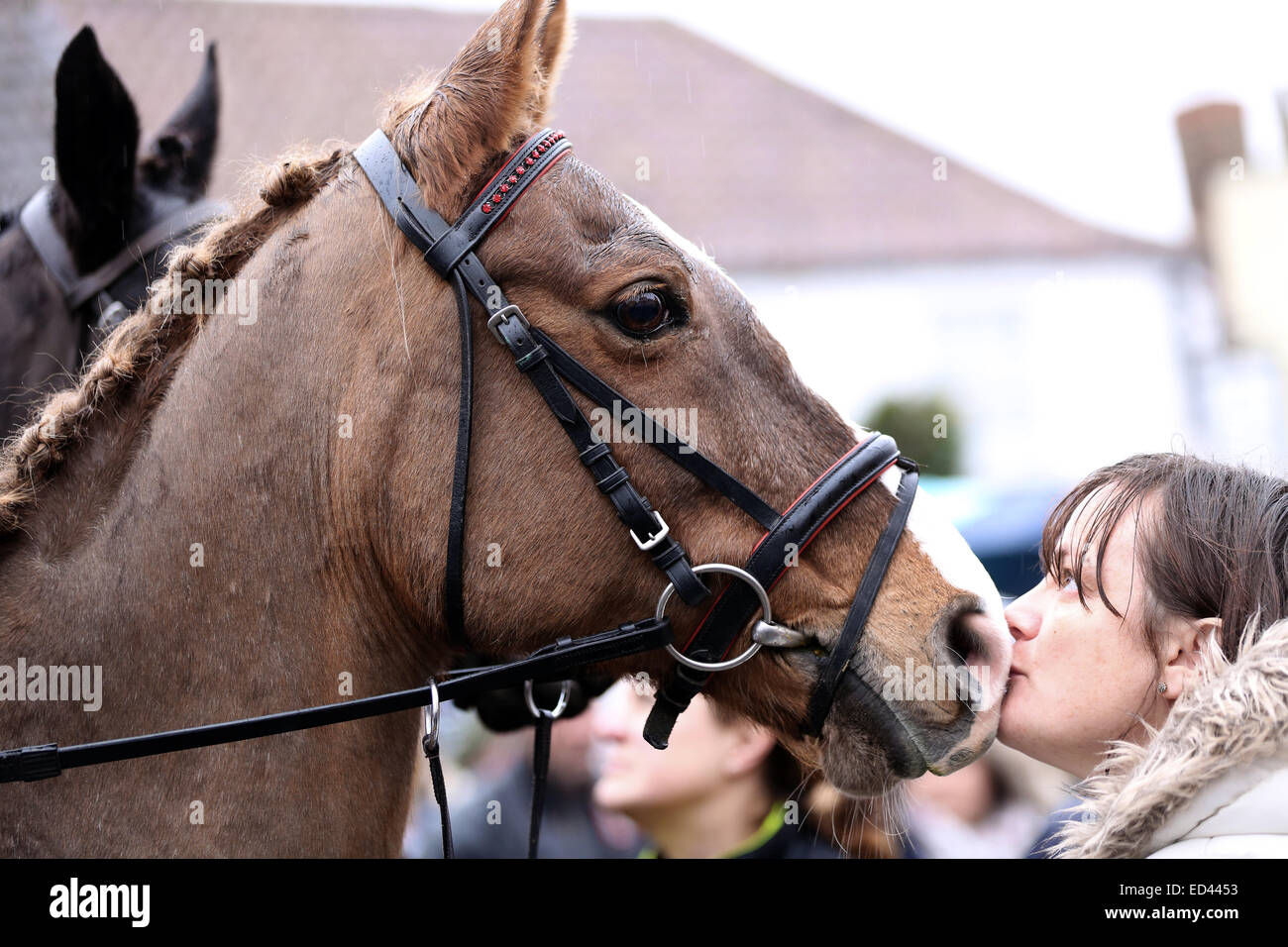 Horse love at the Traditional Boxing day drag hunt in Axbridge ...