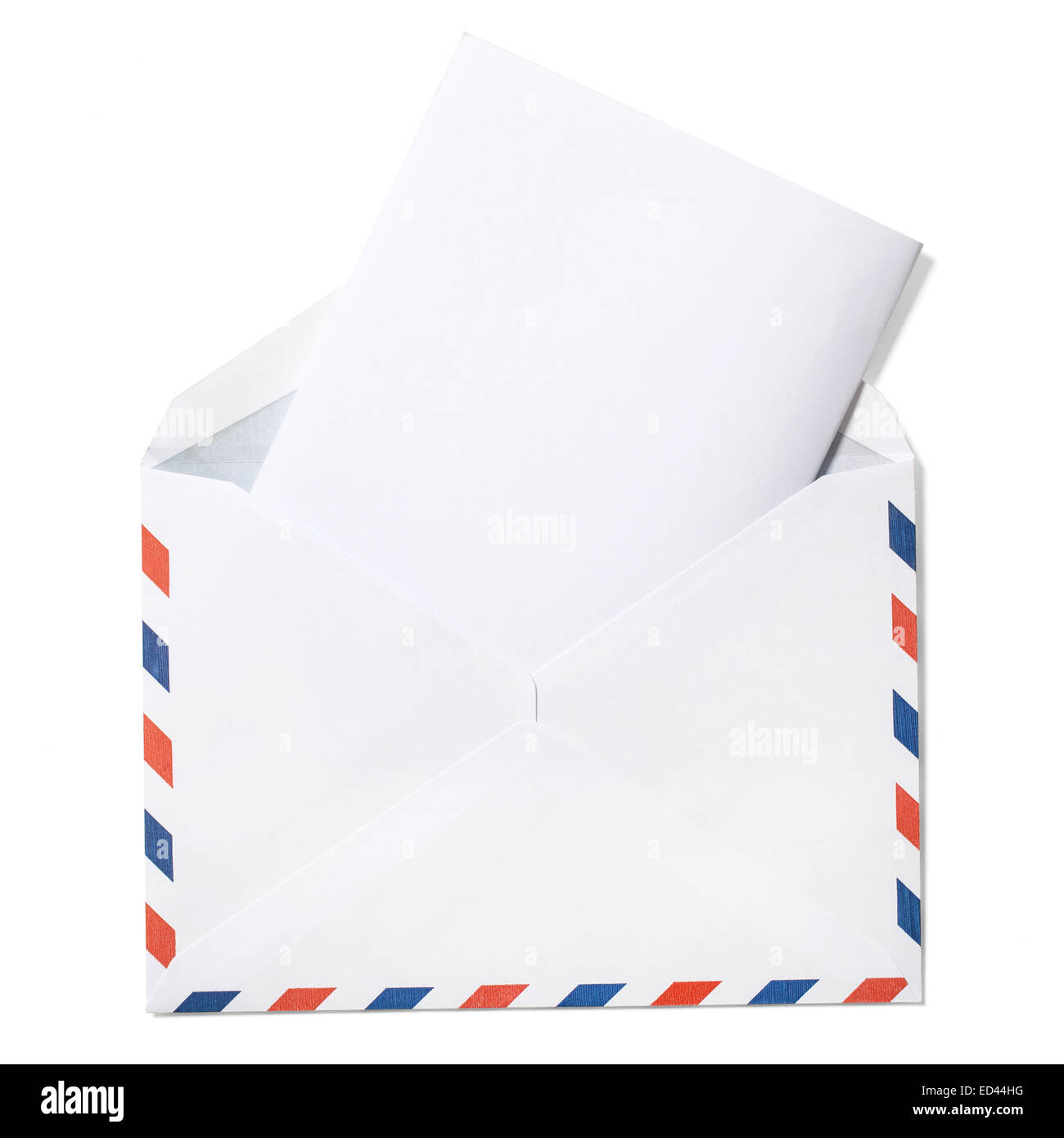 Envelope with folded letter and clipping path on white Stock Photo - Alamy