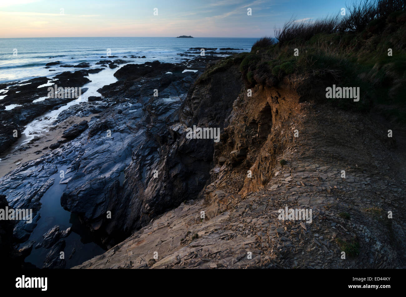 The coast of Trevone Bay, Cornwall, UK Stock Photo - Alamy