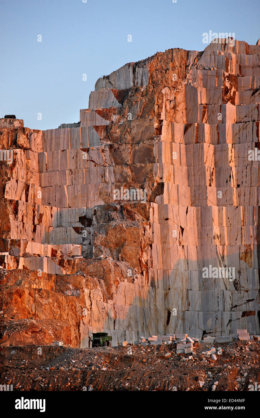 Marble quarry close to Kinidaros village, Naxos island, Cyclades ...