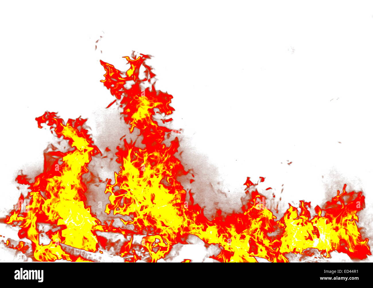 Colorful red and yellow fire flames on white background Stock Photo - Alamy