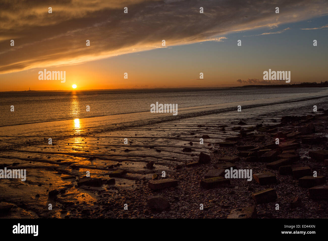 Sunset over the River Humber, North Yorkshire, England, UK Stock Photo ...
