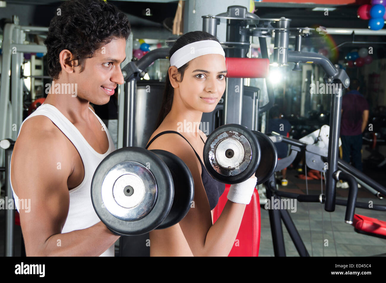 2 indian sports friends Gym Body Building Stock Photo - Alamy