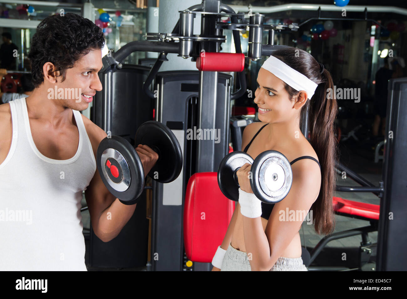 2 indian sports friends Gym Body Building Stock Photo - Alamy