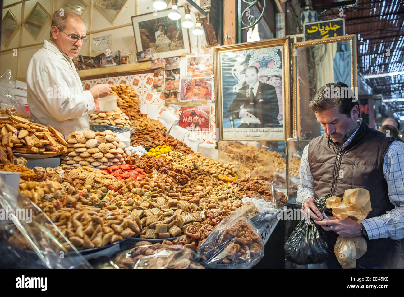 Pastry stall, Marrakech, Morocco Stock Photo - Alamy