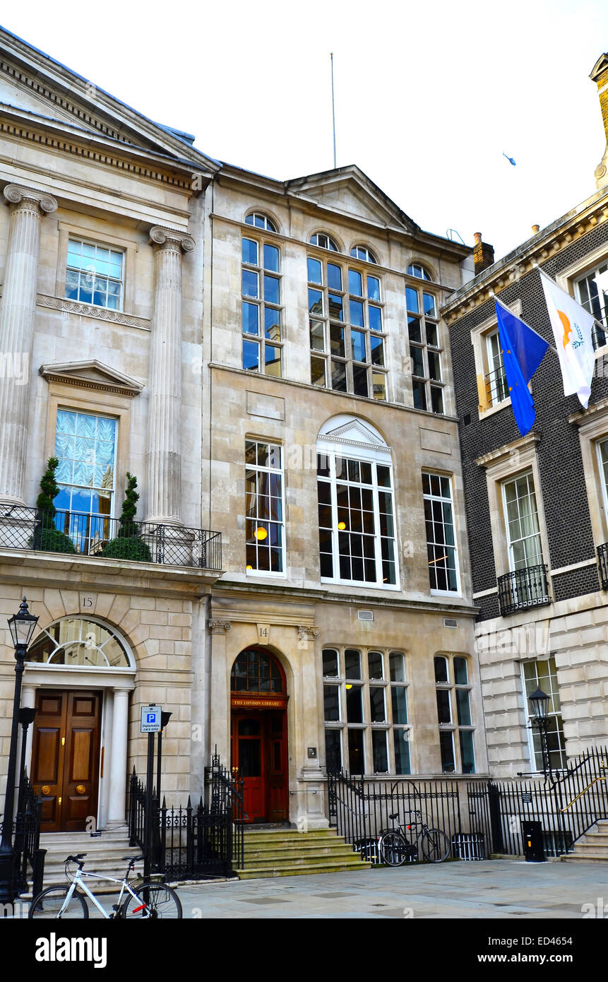 Exterior of The London Library, St James's Square, London SW1 one of ...