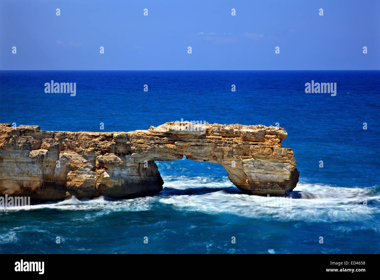 The Kamara (="arch") of Geropotamos, a natural rocky "bridge" in an ...