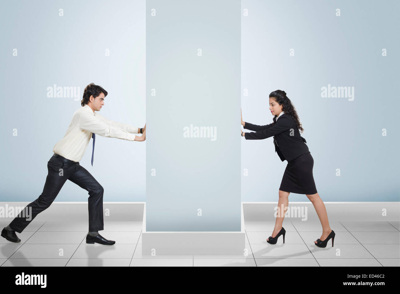 2 indian business people standing Stock Photo - Alamy