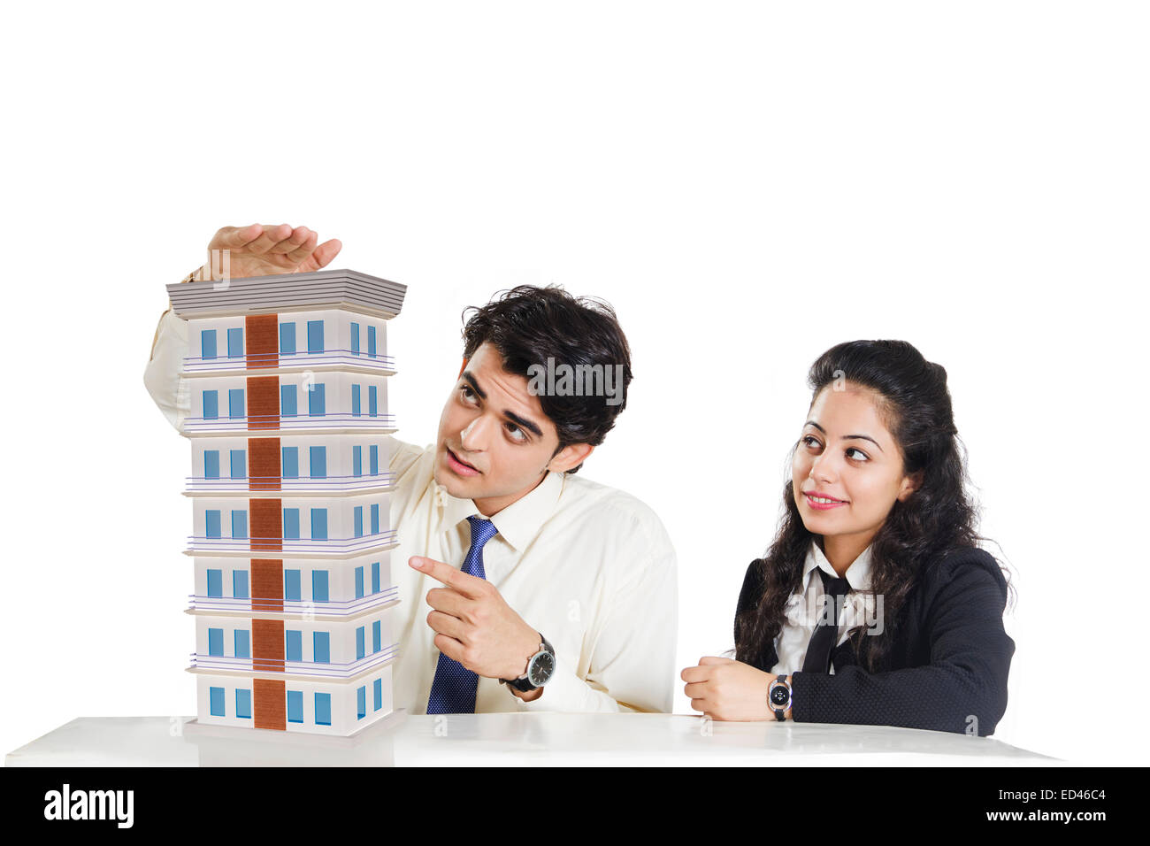 2 indian business people sitting Stock Photo - Alamy