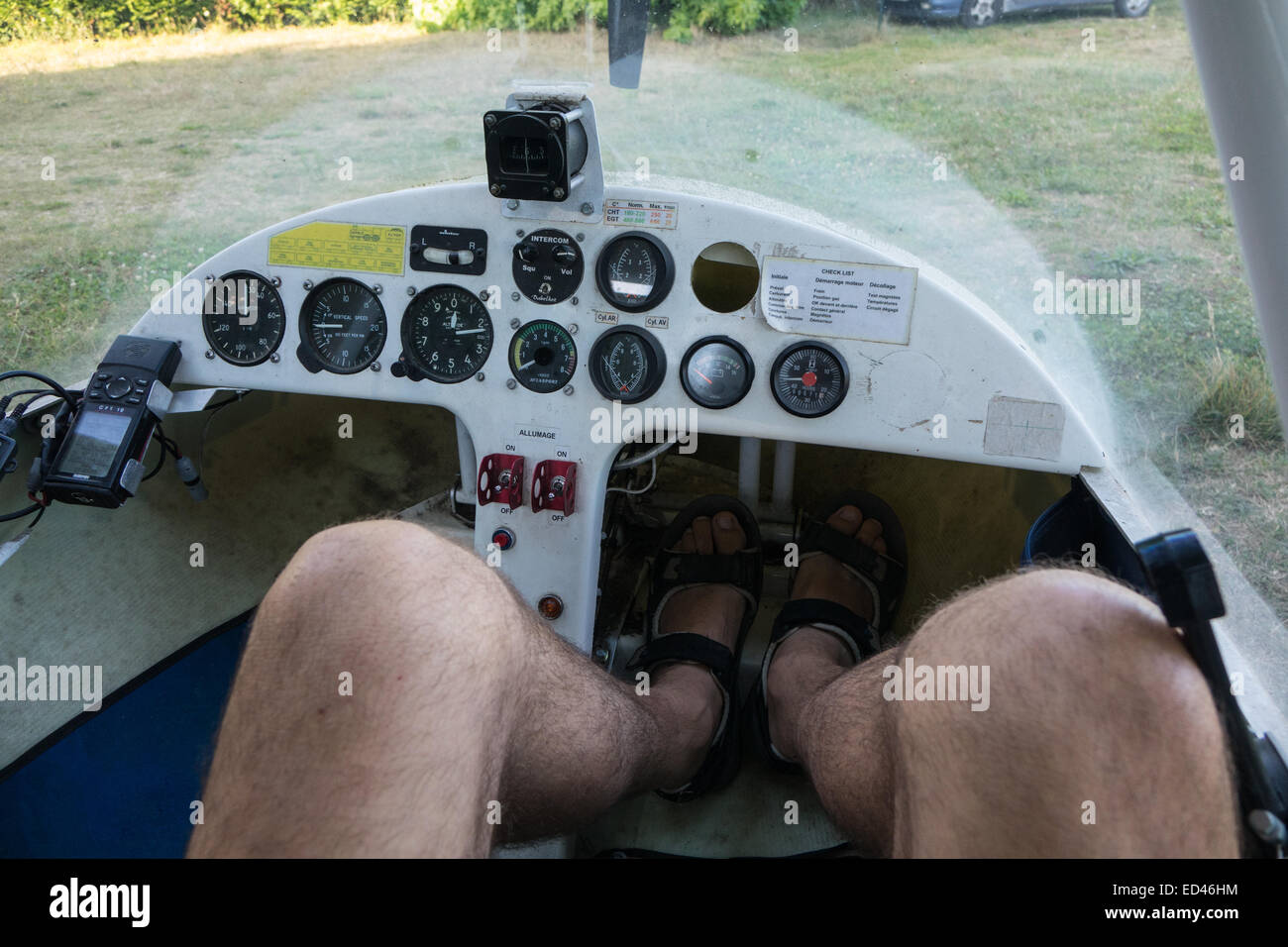 ULM Microlight, Microlite aircraft ready to fly at small airstrip ...