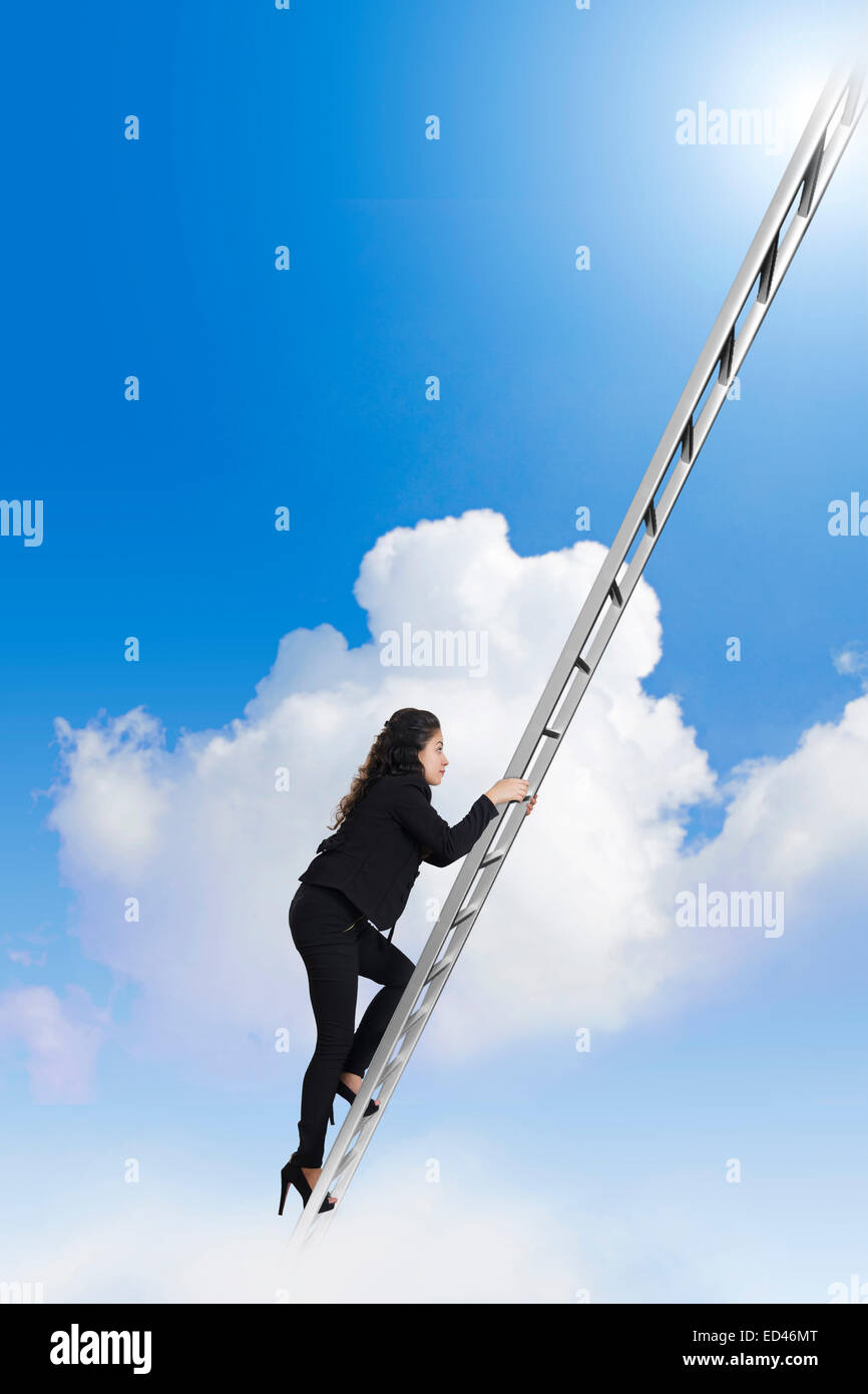 Lady climbing stairs hi-res stock photography and images - Alamy