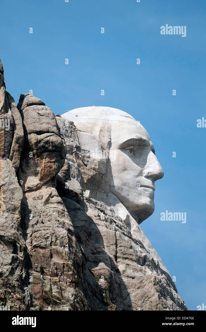 Side view George Washington Mount Rushmore Stock Photo - Alamy