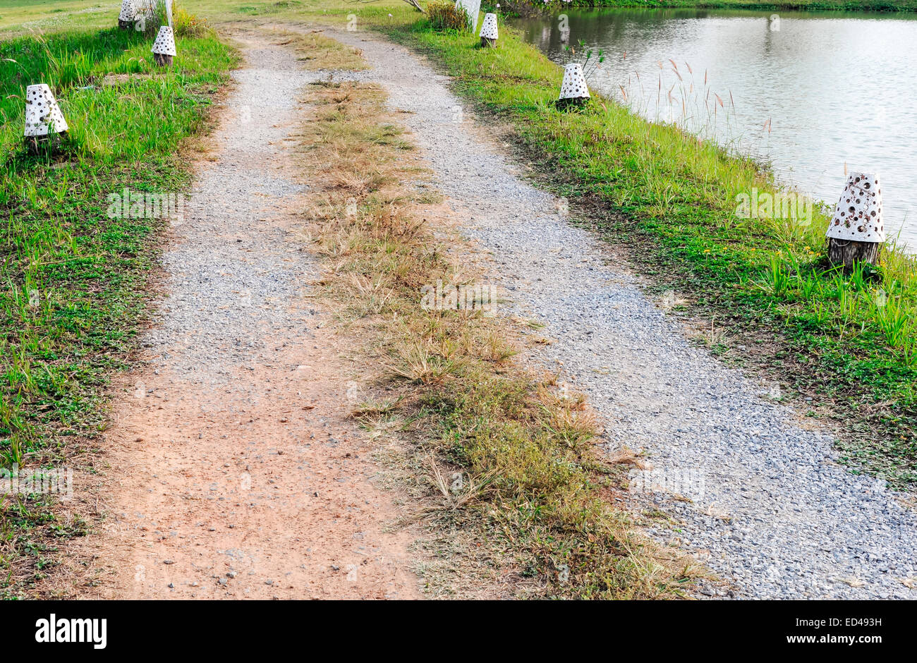 Stone walkway near the river in countryside village Stock Photo - Alamy