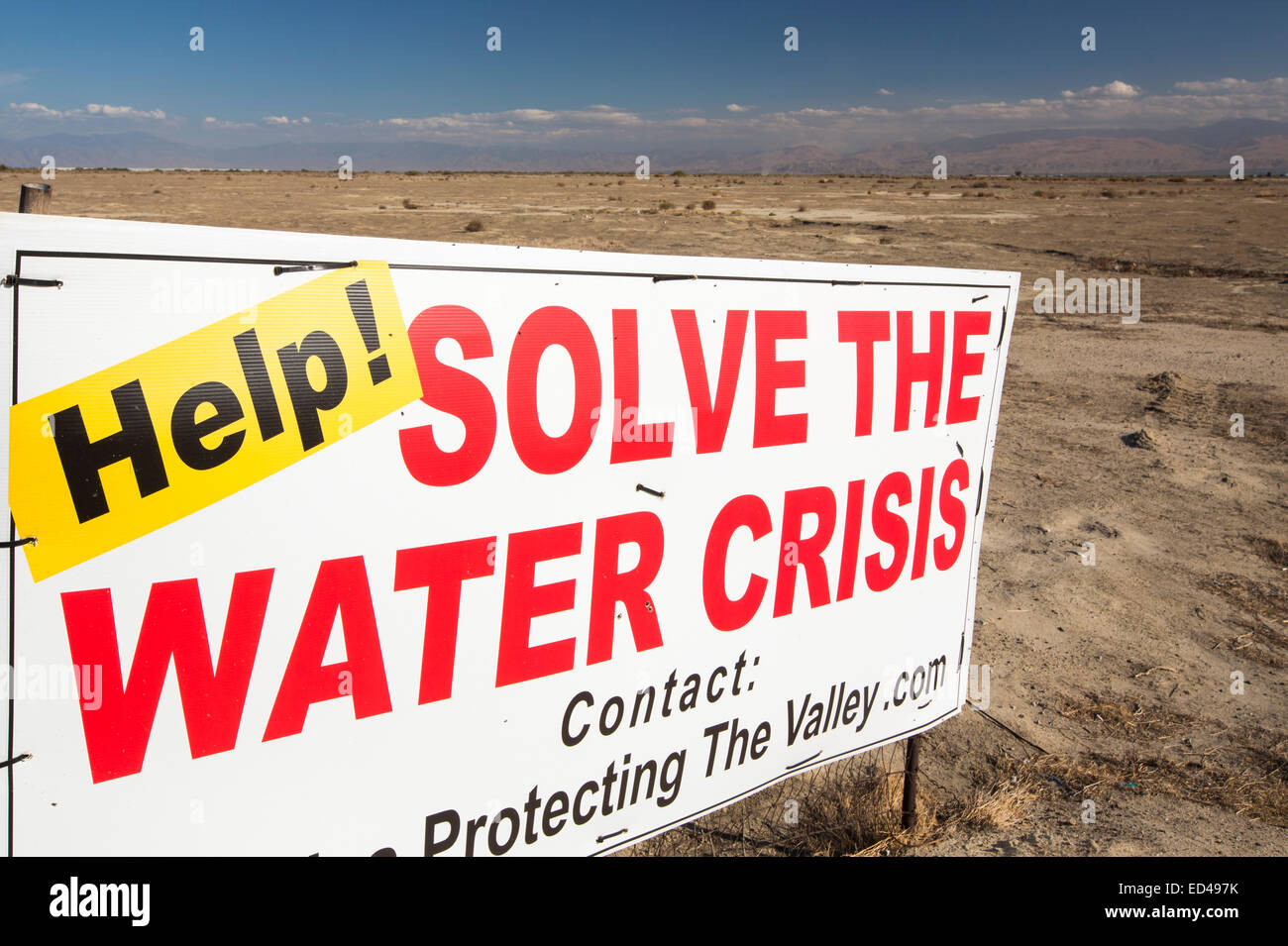 A sign about California's ongoing catastrophic drought in the Central ...