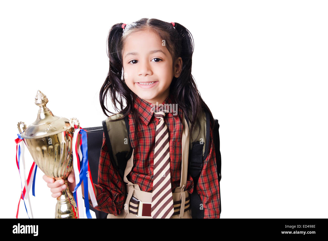 1 indian child girl student Victory Trophy Stock Photo - Alamy