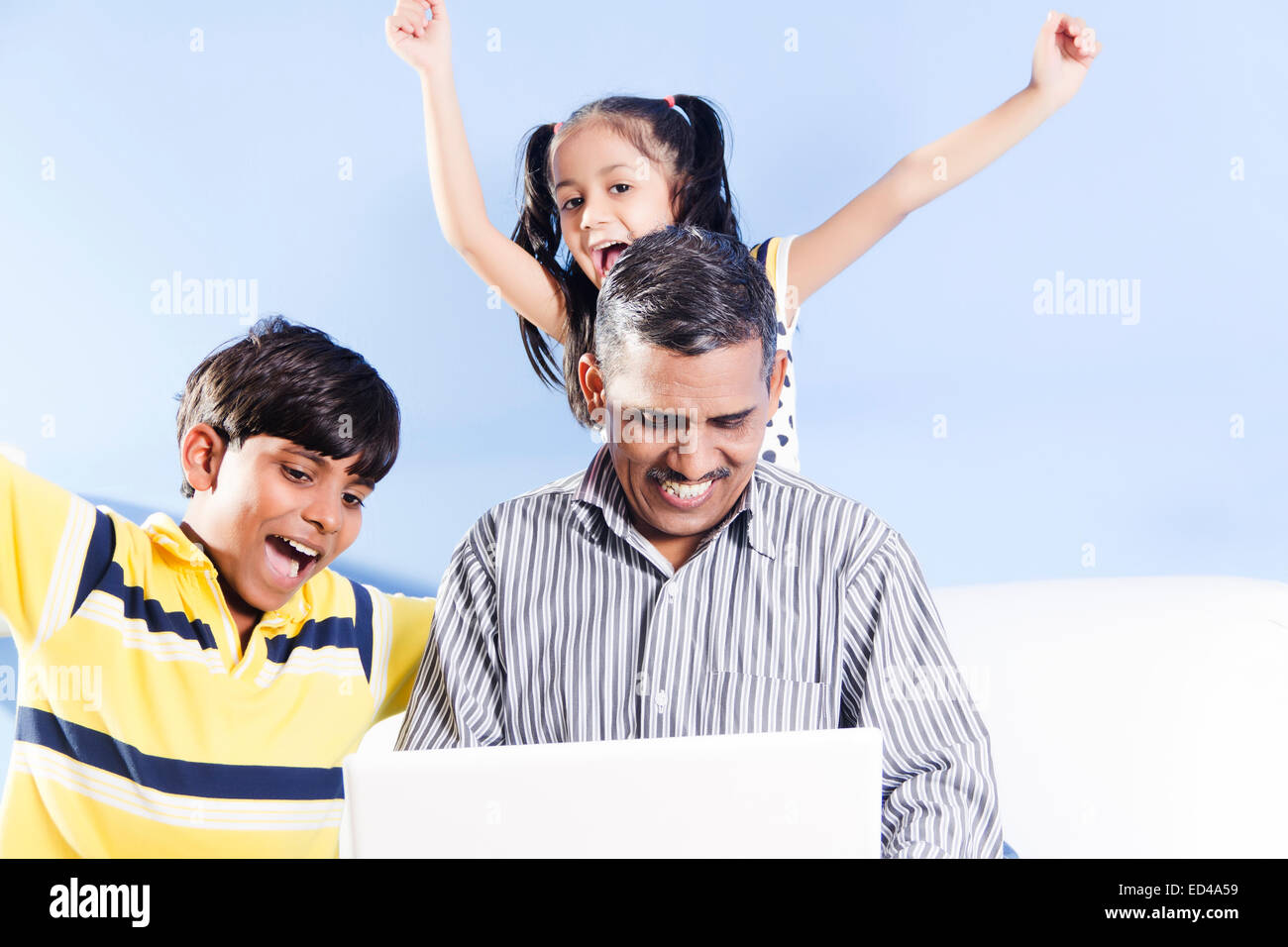 Father work home children computer hi-res stock photography and images ...