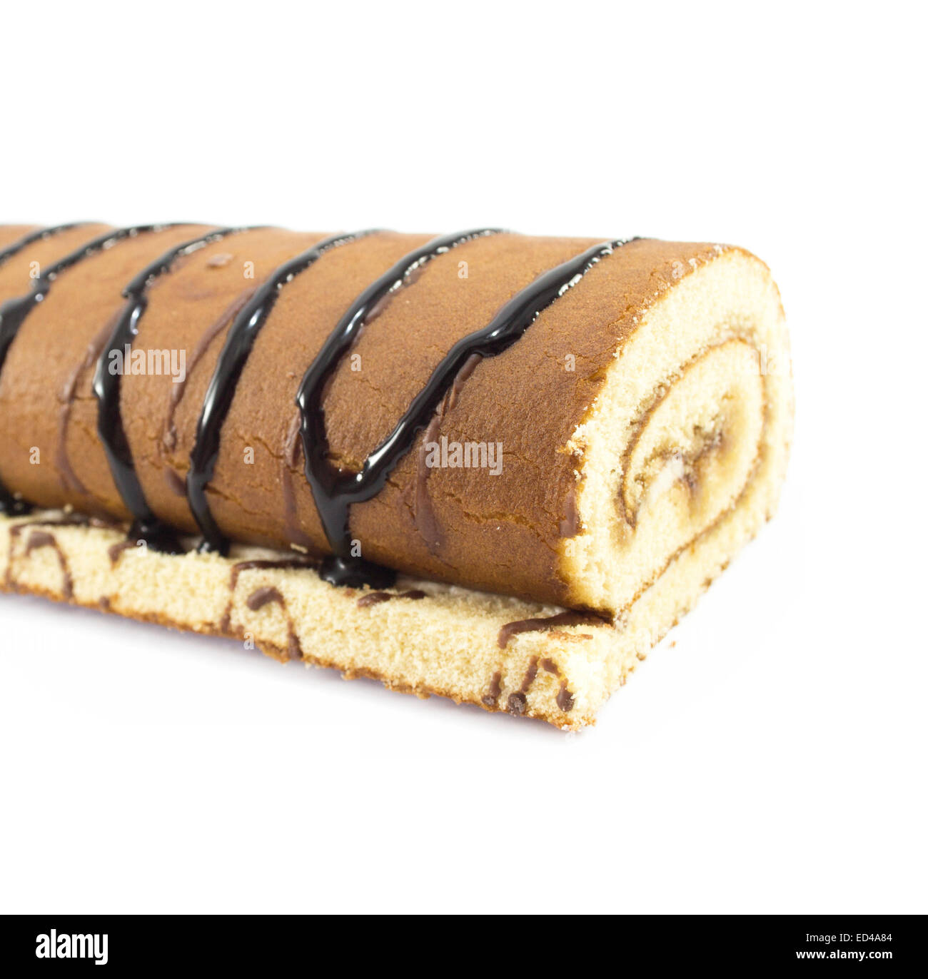 Sweet roll cake isolated on white background Stock Photo - Alamy