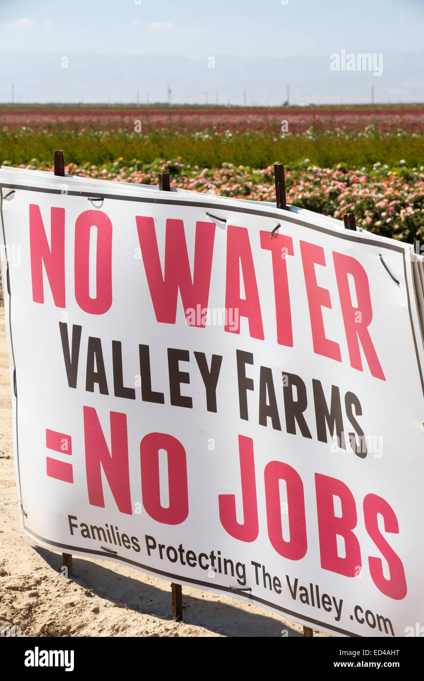 A sign about California's ongoing catastrophic drought in the Central ...