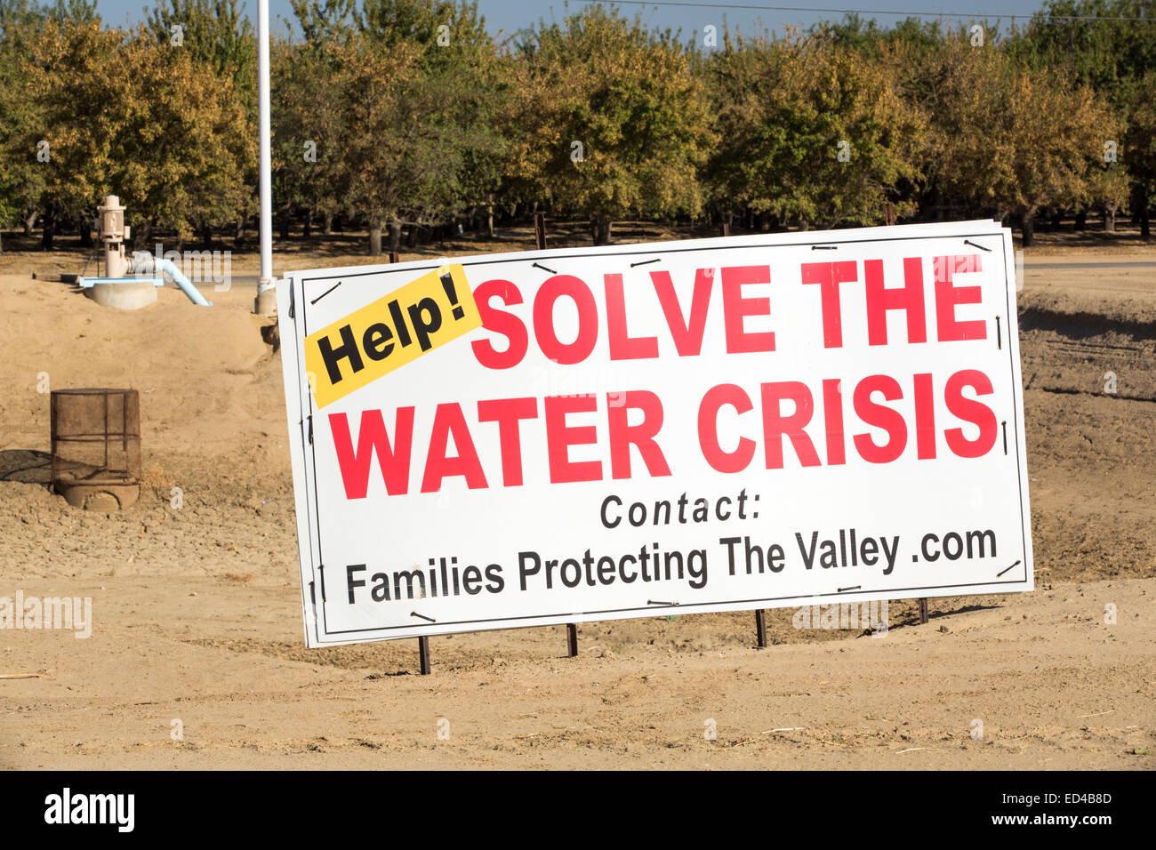 A sign about California's ongoing catastrophic drought in the Central ...