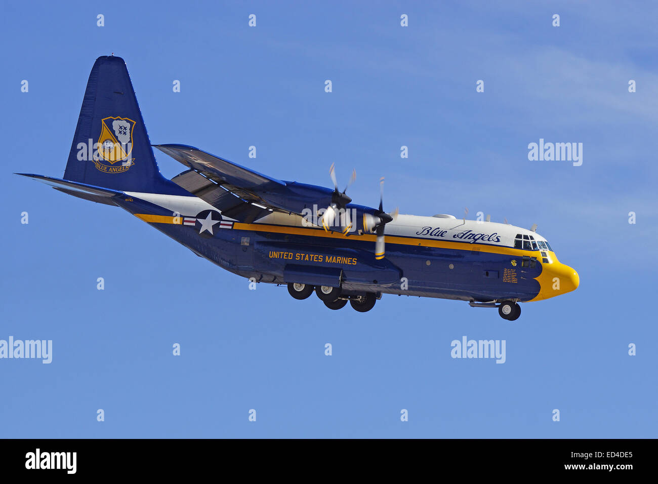 Blue Angels C-130 "Fat Albert" landing at 2014 Miramar Air Show Stock ...
