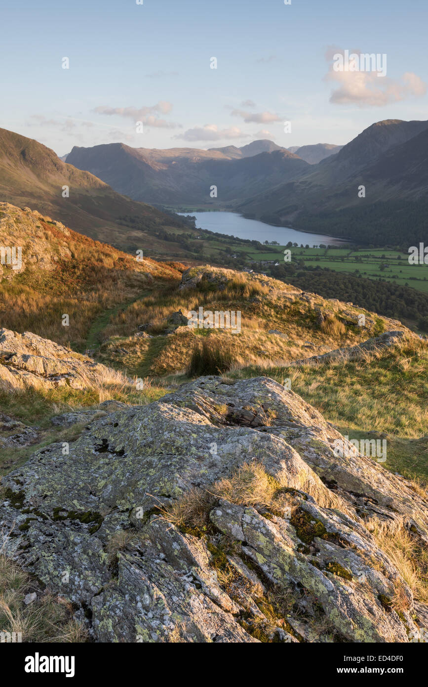 View over Buttermere from Rannerdale Knotts, English Lake District ...