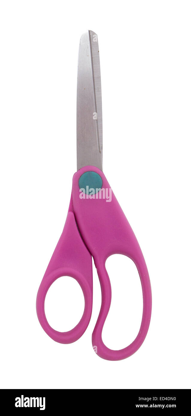 Pink scissors, open and closed on a white background Stock Photo - Alamy