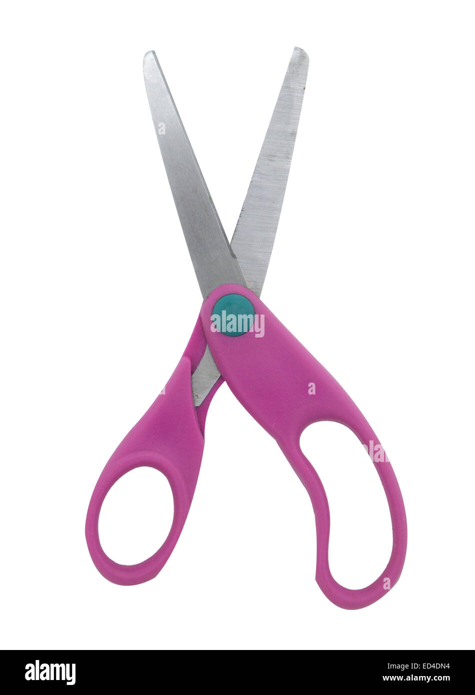 Pink scissors, open and closed on a white background Stock Photo - Alamy