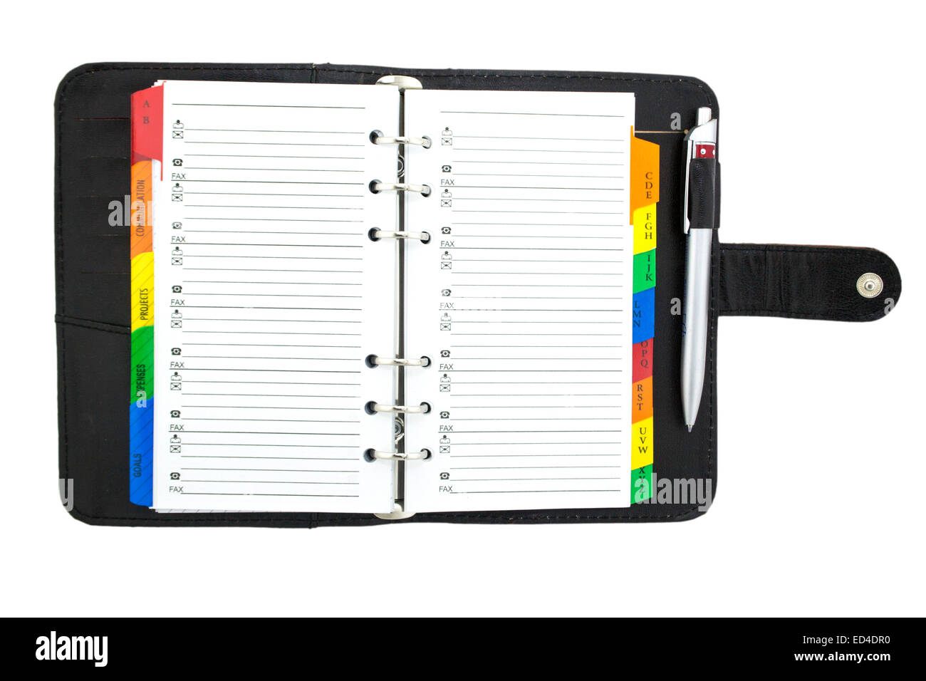 Blank notebook, copybook, personal organizer on white Stock Photo - Alamy