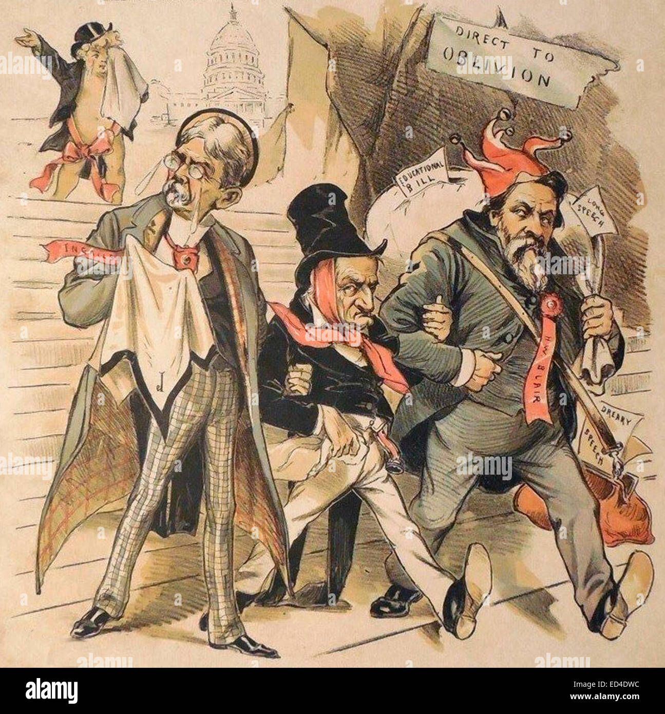 Politicians Expelled Washington to Oblivion, USA Political Cartoon 1890 ...