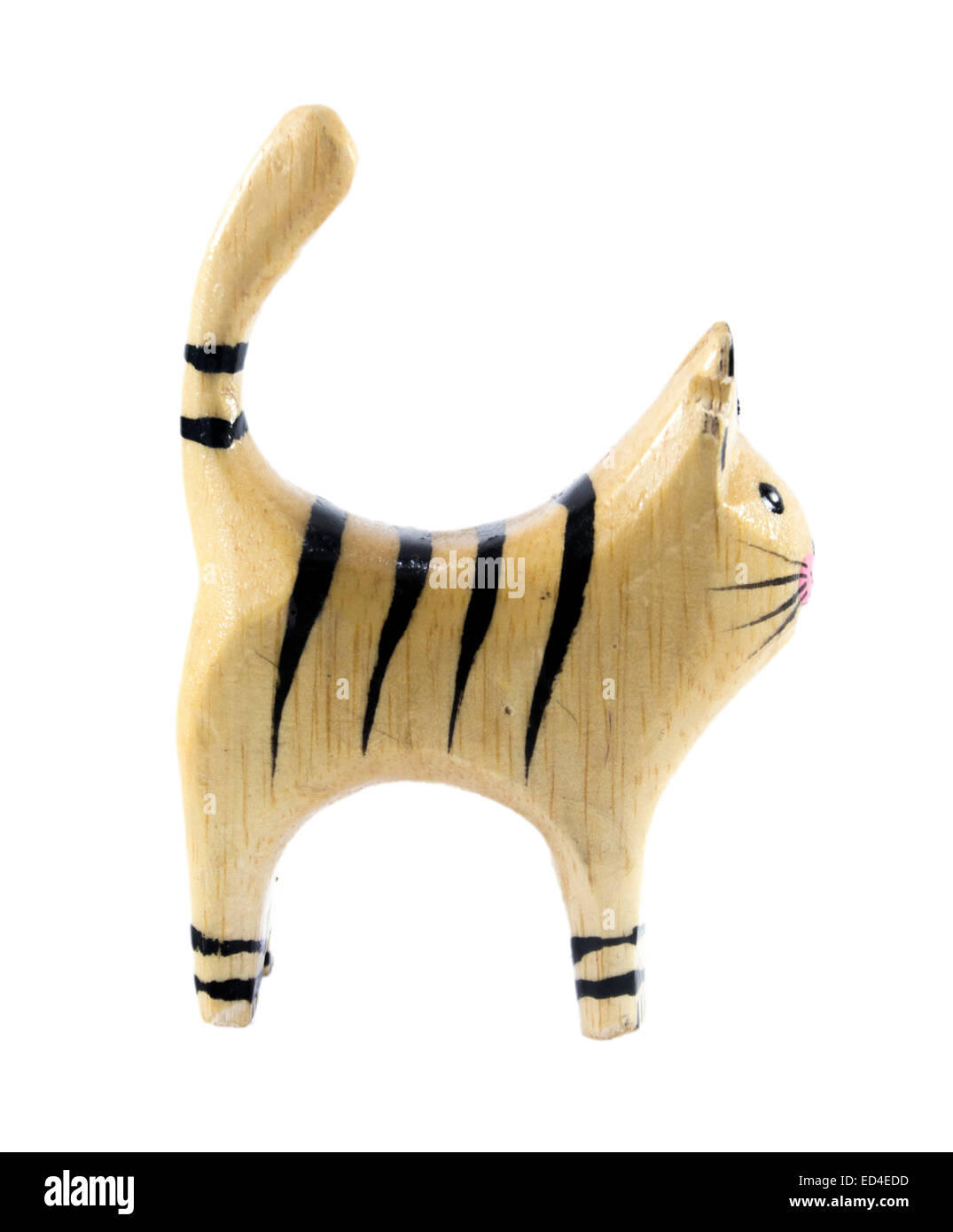 Cat figurine made of wood Stock Photo - Alamy
